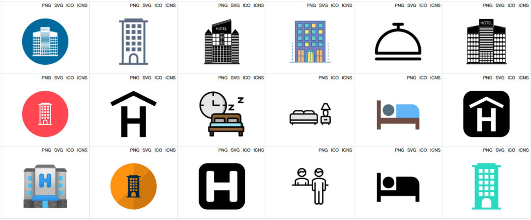 Colección de iconos de hoteles gratis y premium
