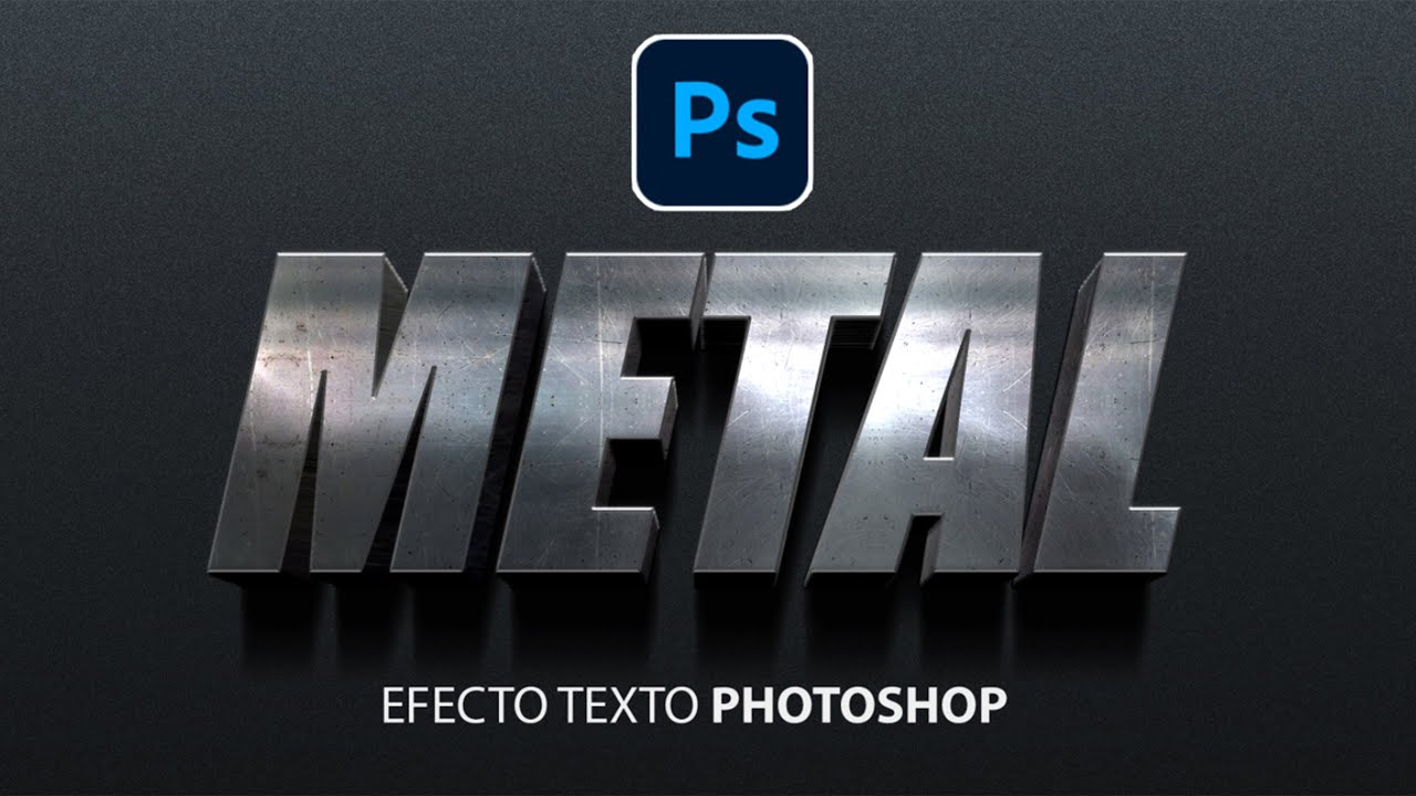 Efecto texto metal con Photoshop - letras metálicas
